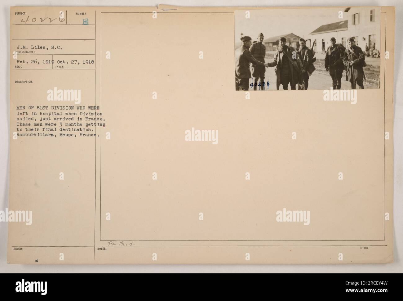 Members of the 81st Division who were hospitalized during World War I ...