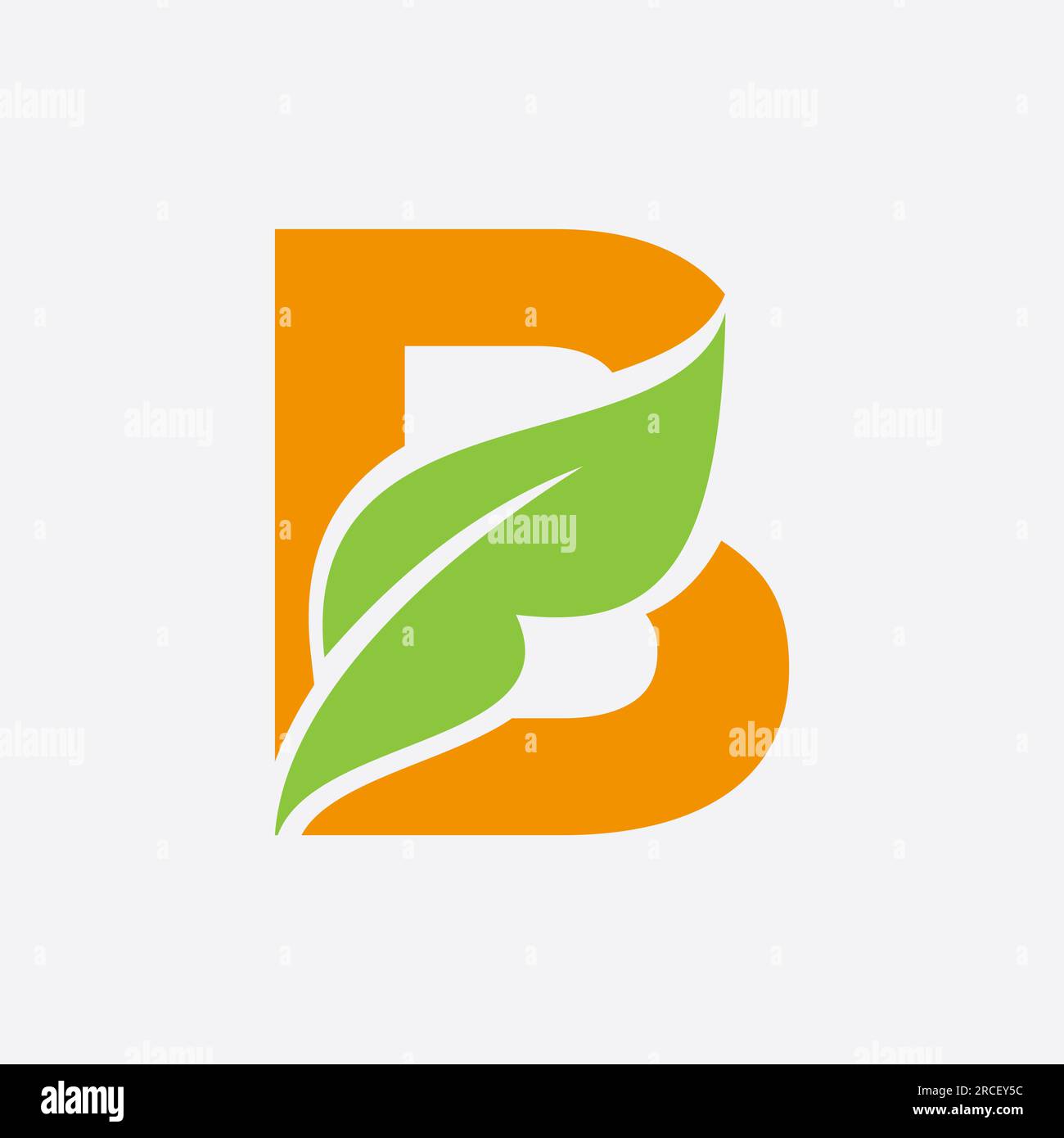 Letter B Leaf Logo. Eco Farm Logotype Vector Template. Organic Symbol ...