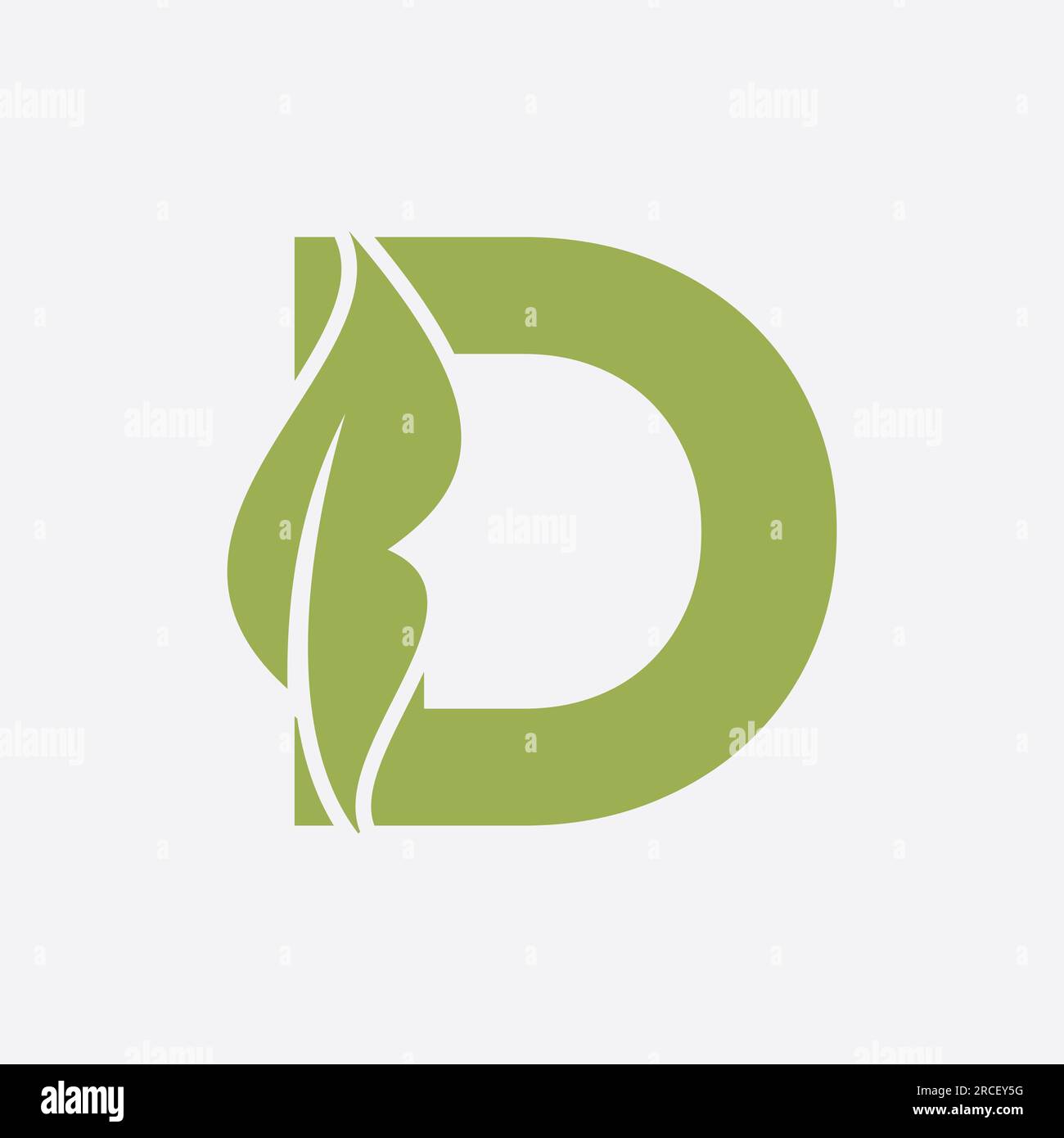 Letter D Leaf Logo. Eco Farm Logotype Vector Template. Organic Symbol ...