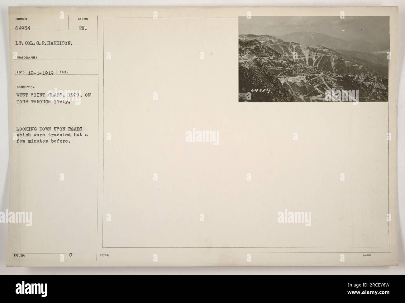 West Point Class of 1921 on a tour through Italy, with Lt. Col. G.R ...