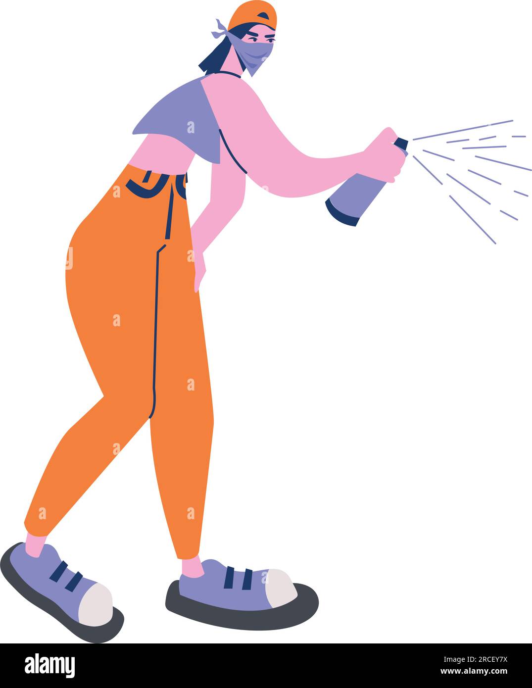 Woman spray painting wall Cut Out Stock Images & Pictures - Alamy