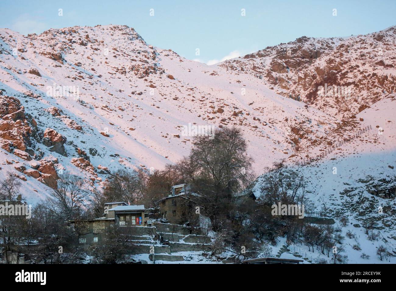 A view of Darband tourist village in the north of Tehran city at ...