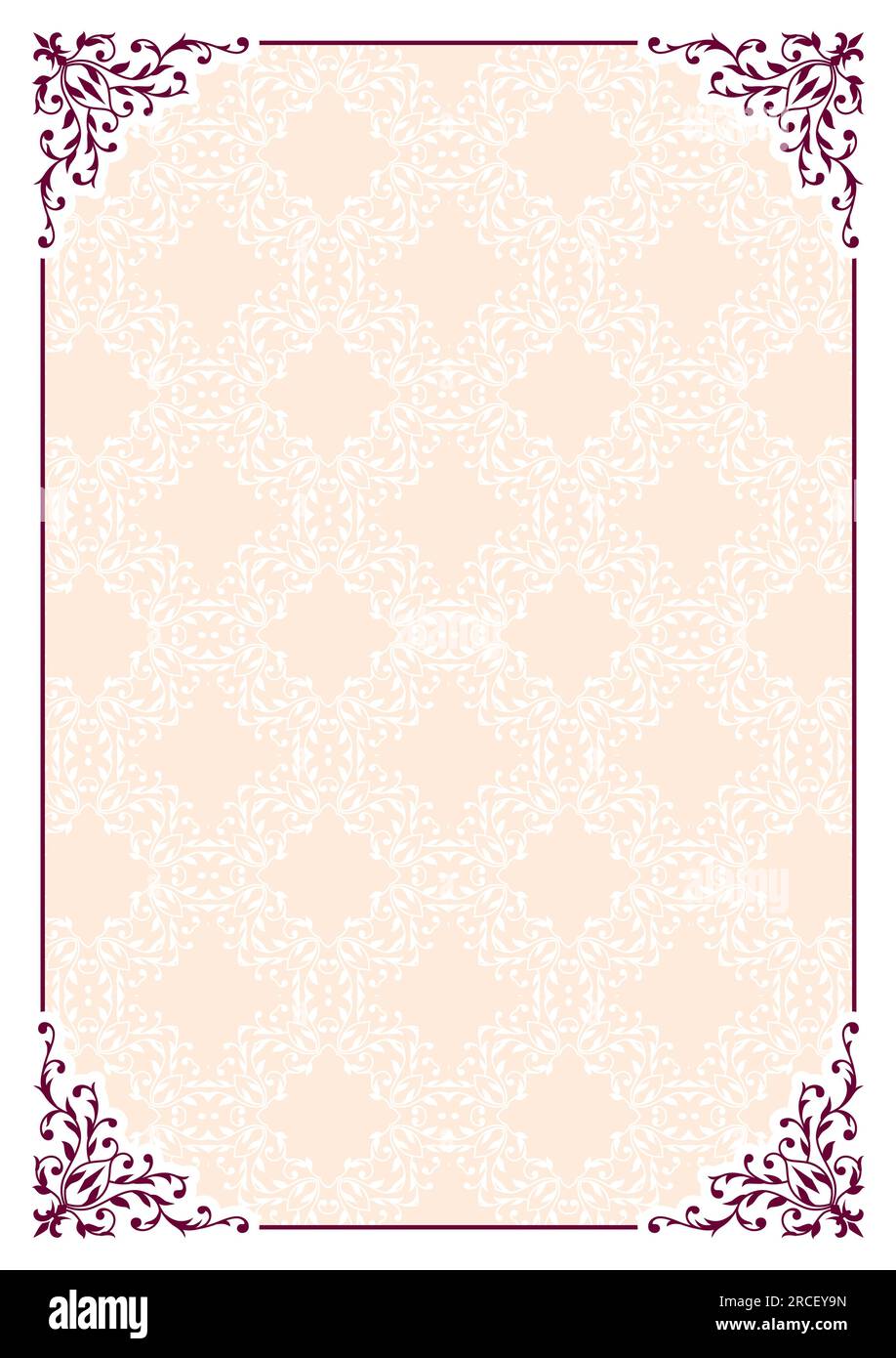 Vector frame with beautiful corners and ornament Stock Vector Image ...