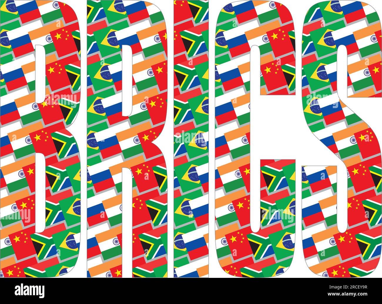 BRICS name organisation fantasy flag, graphic elaboration, vector ...