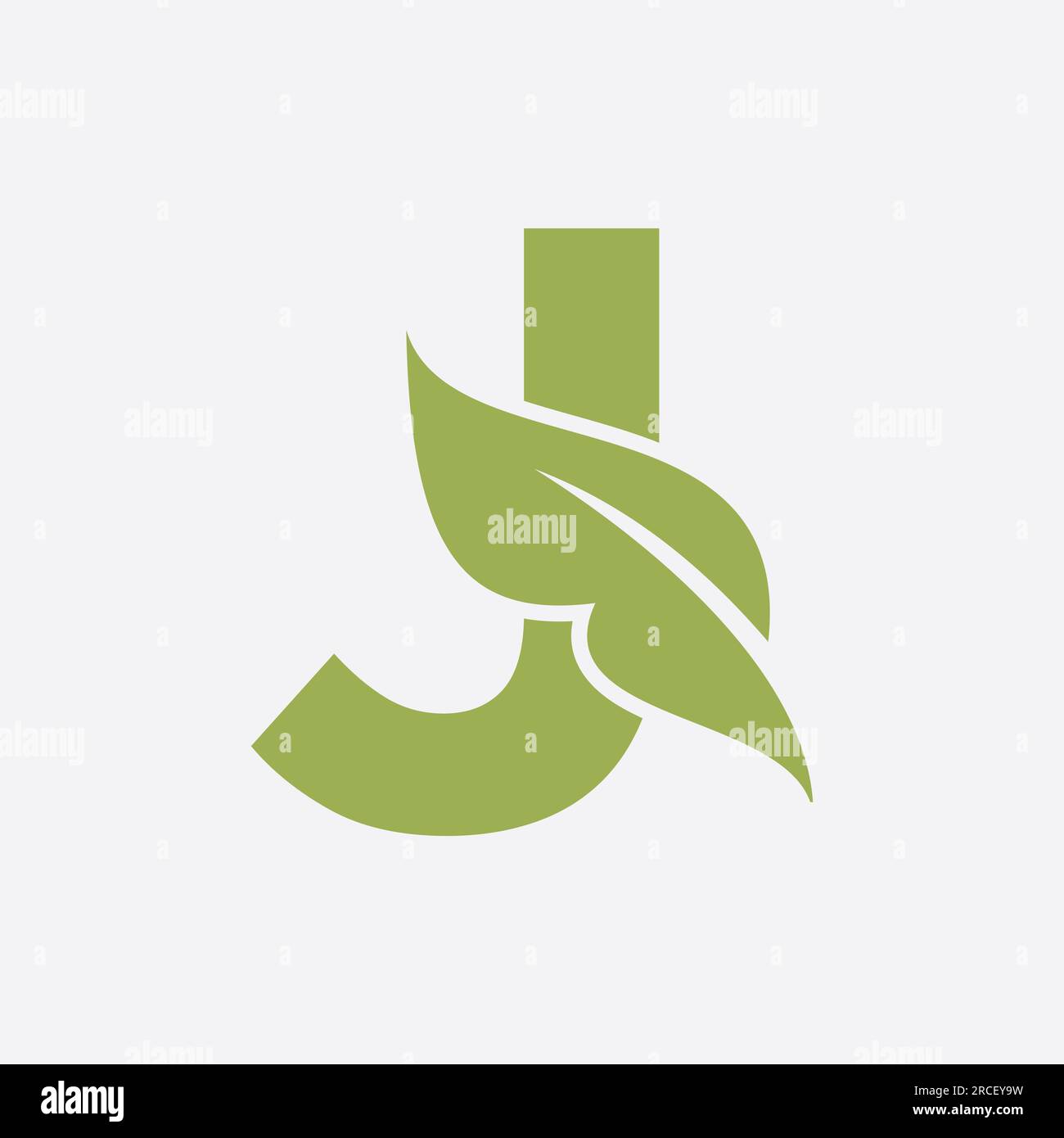 Letter J Leaf Logo. Eco Farm Logotype Vector Template. Organic Symbol ...
