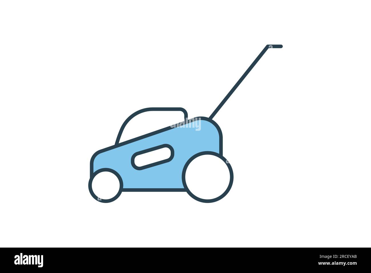 Lawn mower icon. icon related to cleaning, household appliances. Flat line icon style design ...