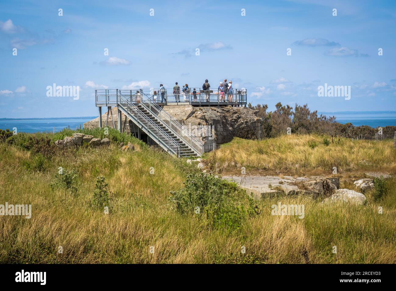 Bunker on cliff omaha beach hi-res stock photography and images - Alamy