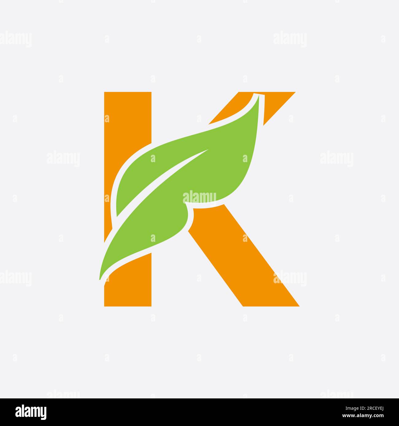 Letter K Leaf Logo. Eco Farm Logotype Vector Template. Organic Symbol ...