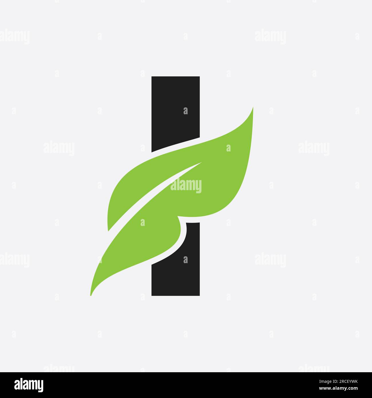 Letter I Leaf Logo. Eco Farm Logotype Vector Template. Organic Symbol ...