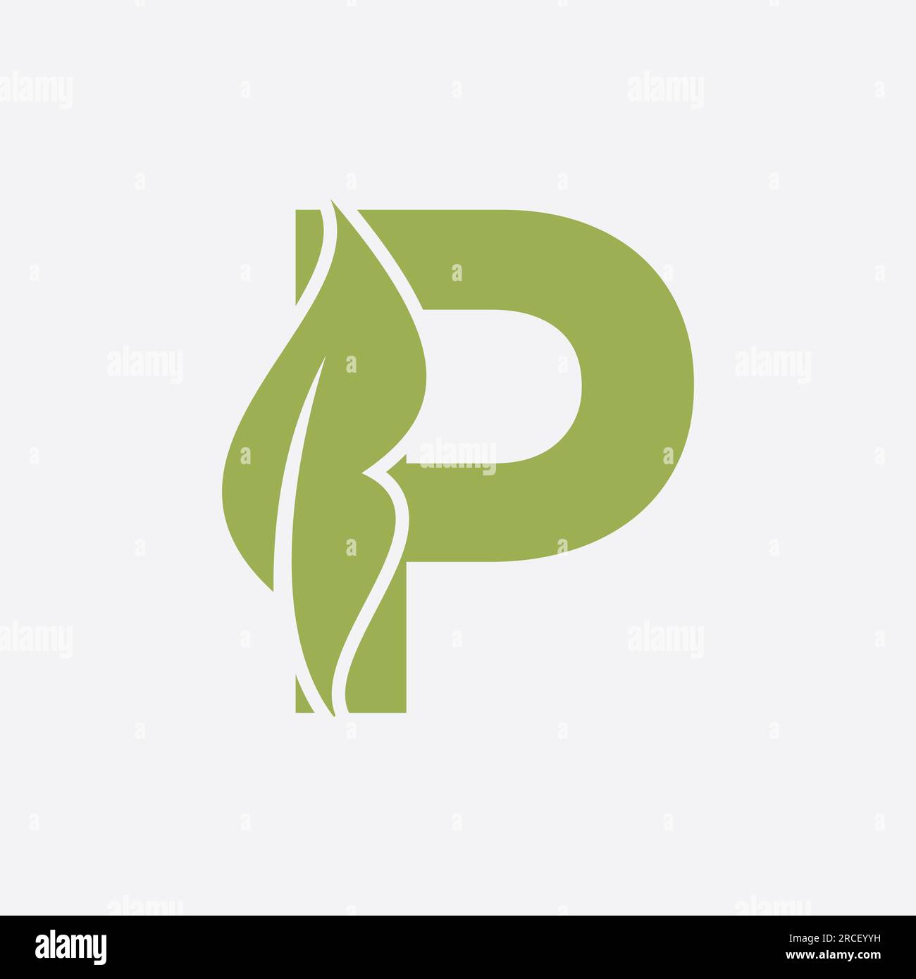 Letter P Leaf Logo. Eco Farm Logotype Vector Template. Organic Symbol ...