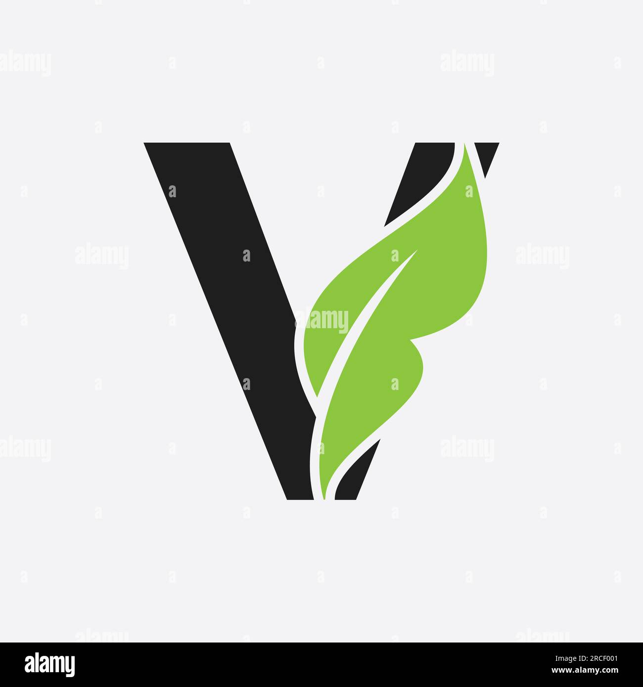 Letter V Leaf Logo. Eco Farm Logotype Vector Template. Organic Symbol ...