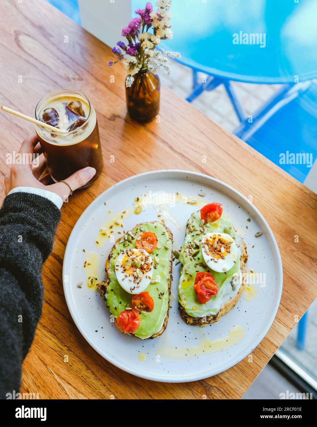 Breakfast Coffee, Flowers, Avocado Toast Scene - Coffee Shop Vibes ...