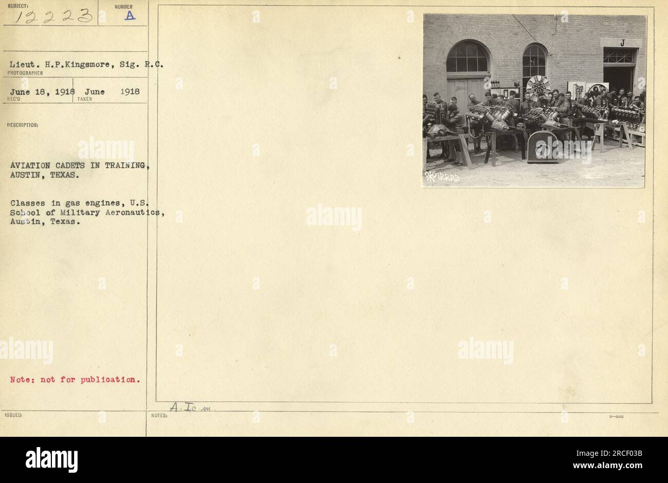 Aviation cadets in training at the U.S. School of Military Aeronautics ...