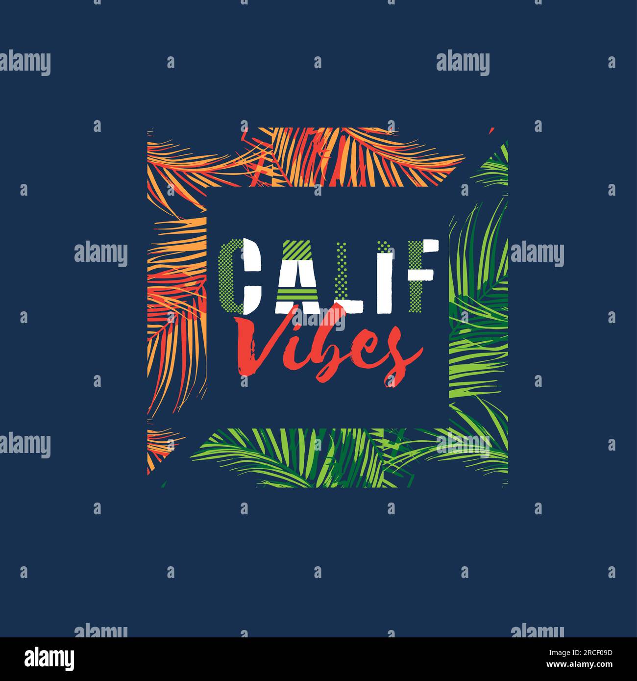 Calif Vibes Tropical Summer Typo Graphic Beach palm Leaves T shirt ...