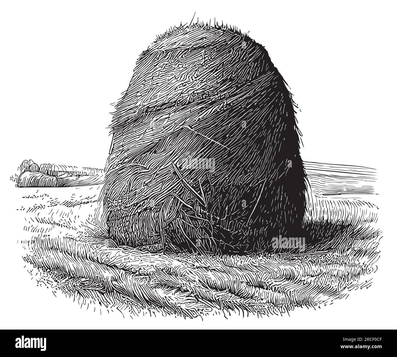 Haystack nature sketch hand drawn sketch illustration Stock Vector ...