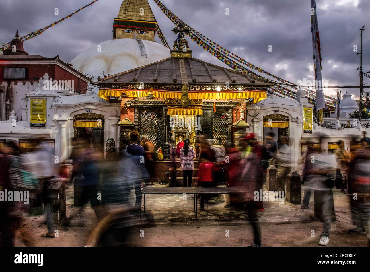 Circumambulation and prayers at Boudhanath Stupa, Kathmandu, Nepal ...