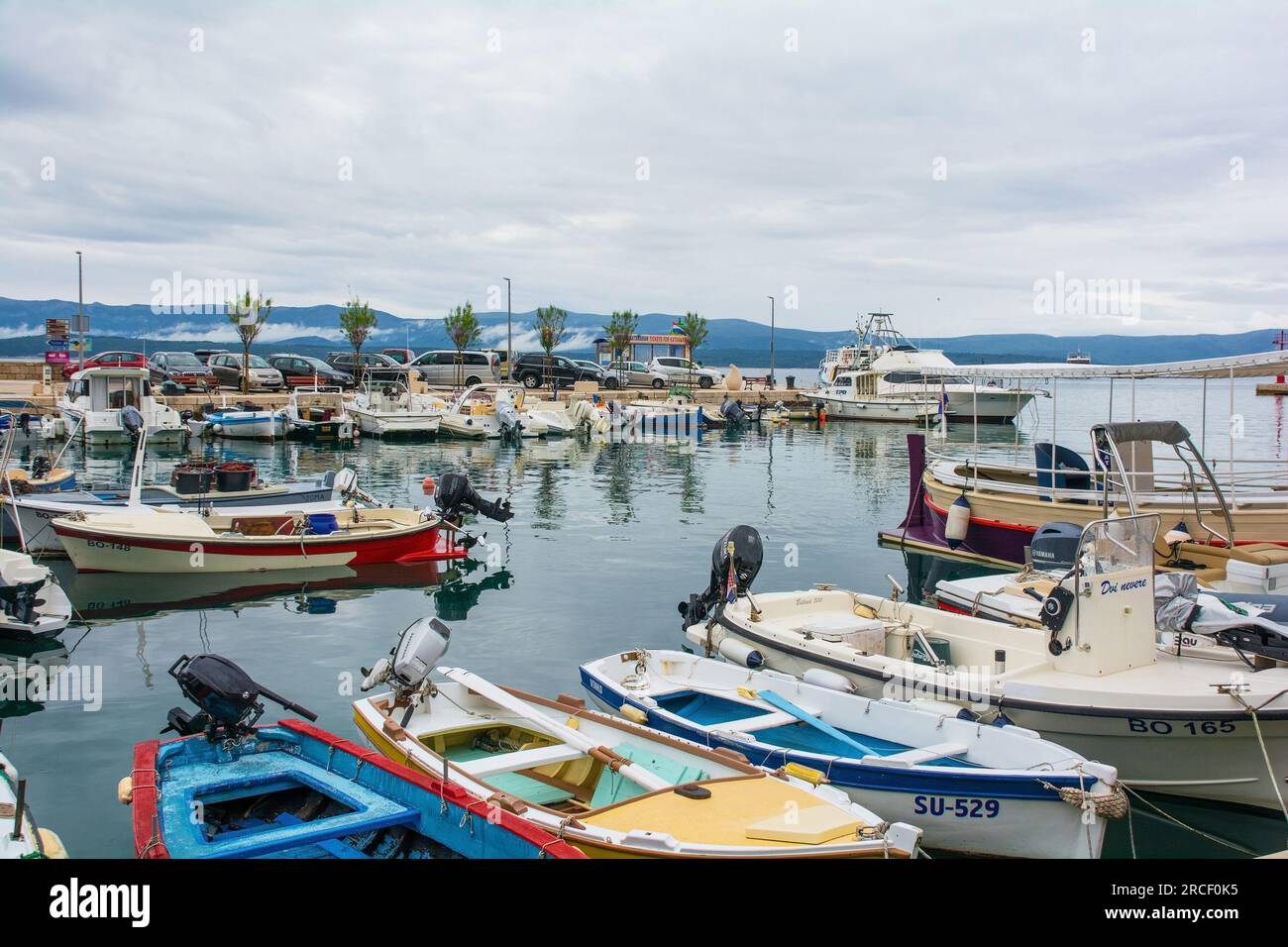 Bol, Croatia - May 15th 2023. The waterfront harbour area in Bol town ...