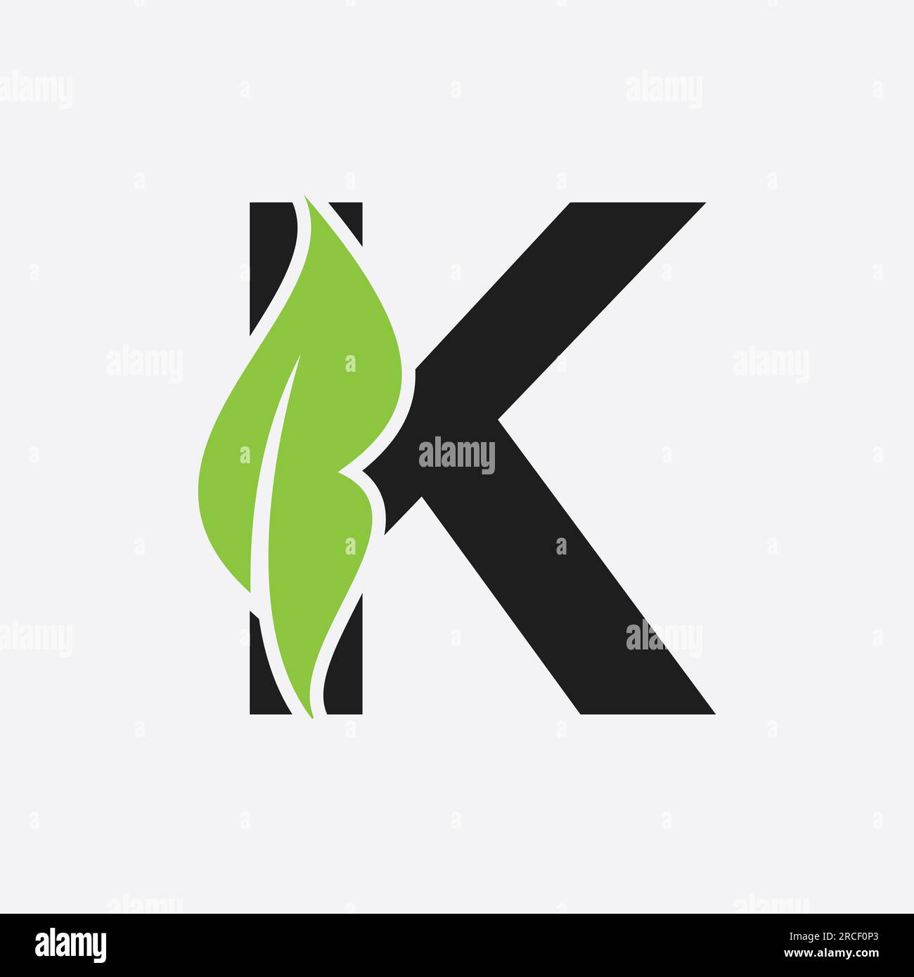 Letter K Leaf Logo. Eco Farm Logotype Vector Template. Organic Symbol ...