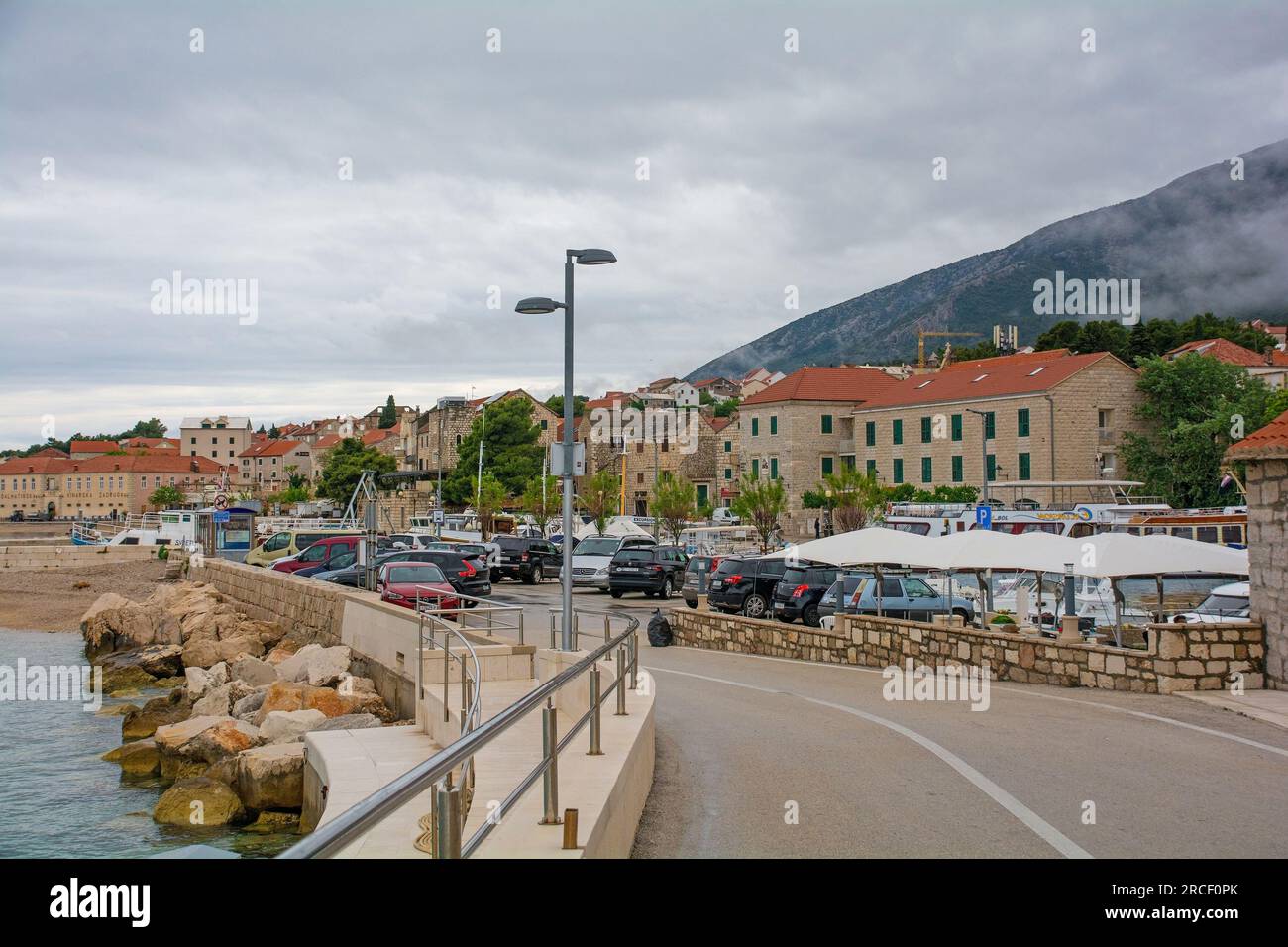 Bol, Croatia - May 15th 2023. The waterfront in Bol town on Brac Island ...