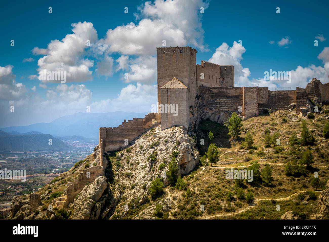 Side view of the medieval and renaissance castle of Los Velez in the ...