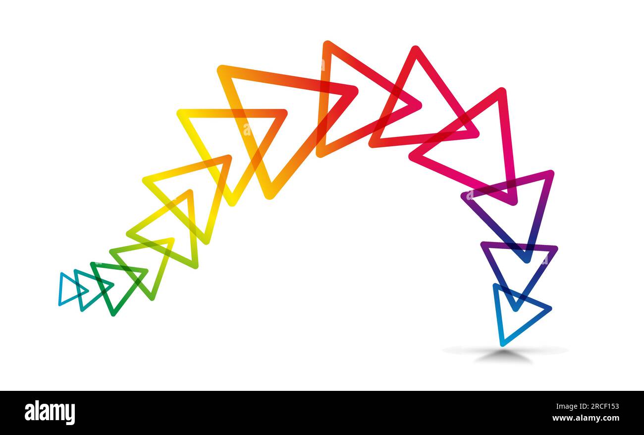 Abstract geometric background with arrows and triangles in movement ...