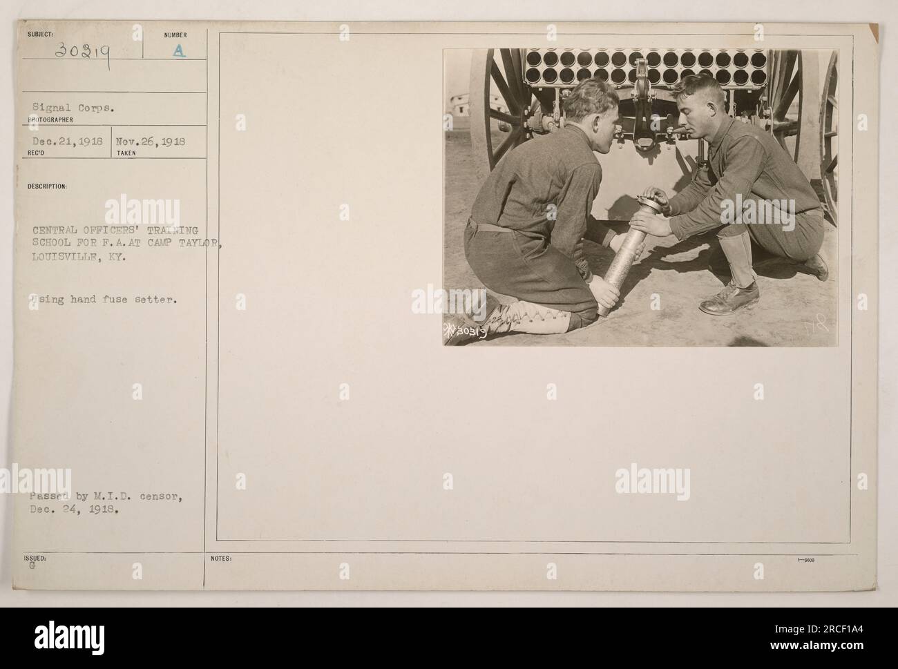 Soldiers at the Central Officers' Training School at Camp Taylor in ...