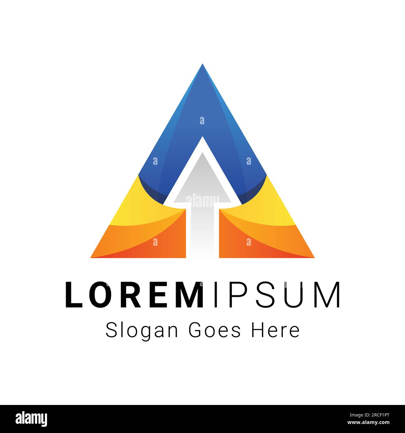 3D Color Triangle with Arrow Up Logo Design Stock Vector Image & Art ...