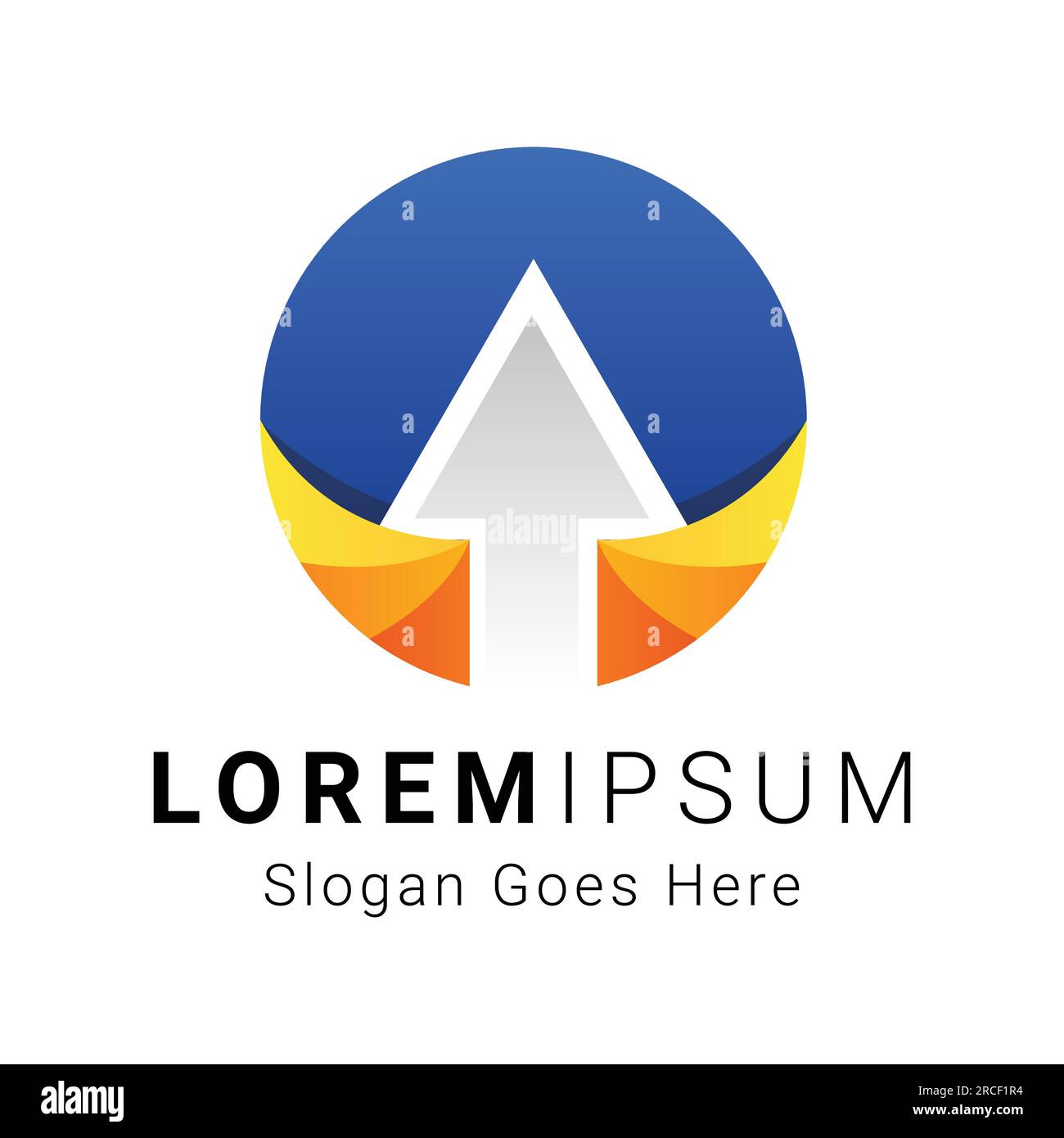 3D Color Circle with Arrow Up Logo Design Stock Vector Image & Art - Alamy