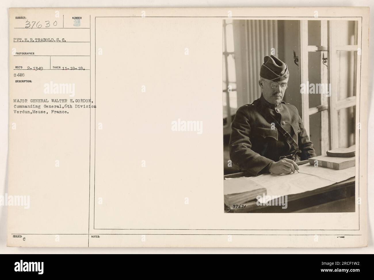 Major General Walter H. Gordon, Commanding General of the 6th Division ...