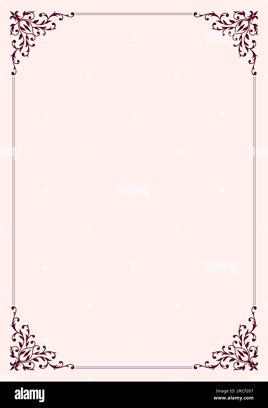 Vector frame with beautiful corners with leaves and swirls Stock Vector ...