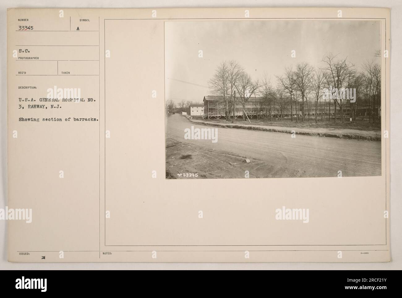 Image depicting a section of barracks at U.S.A. General Hospital No. 3 ...