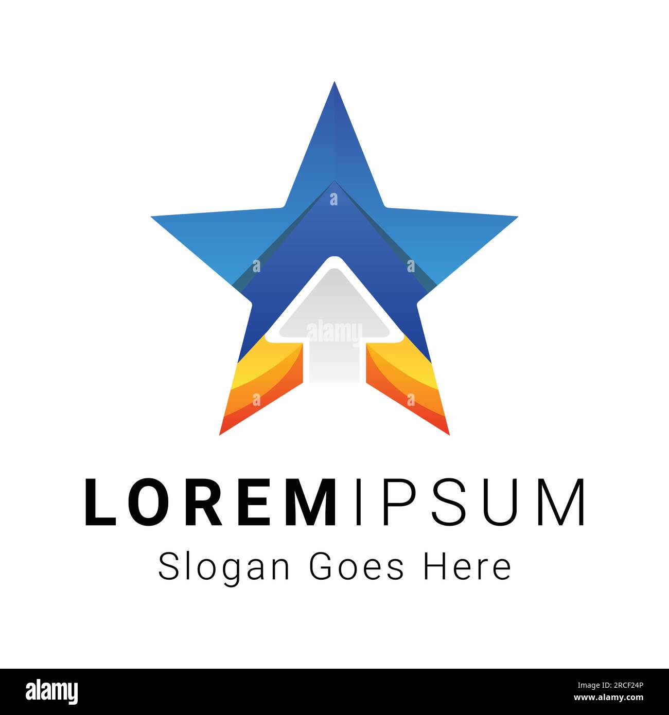 3D Color Star with Arrow Up Logo Design Stock Vector Image & Art - Alamy