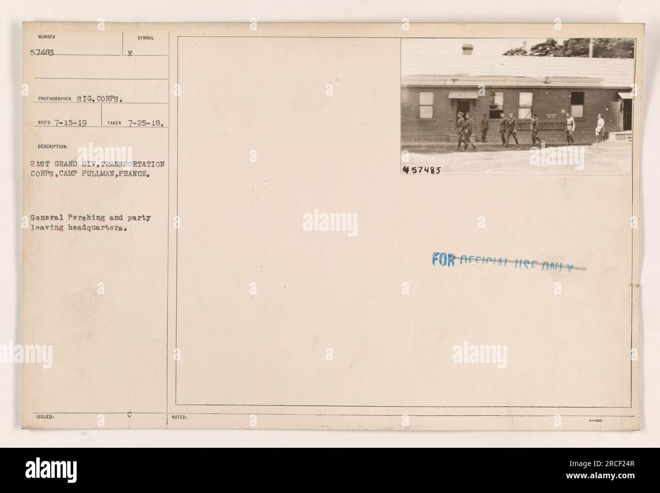 General Pershing and his staff leave headquarters at Camp Pullman ...