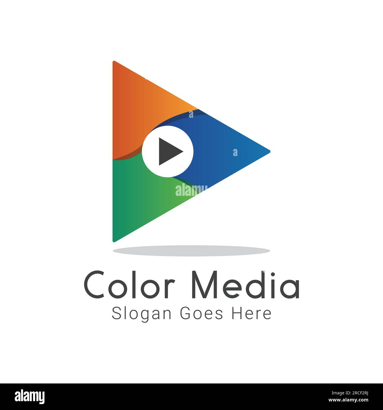 Color Media with Play Button Logo Design Stock Vector Image & Art - Alamy