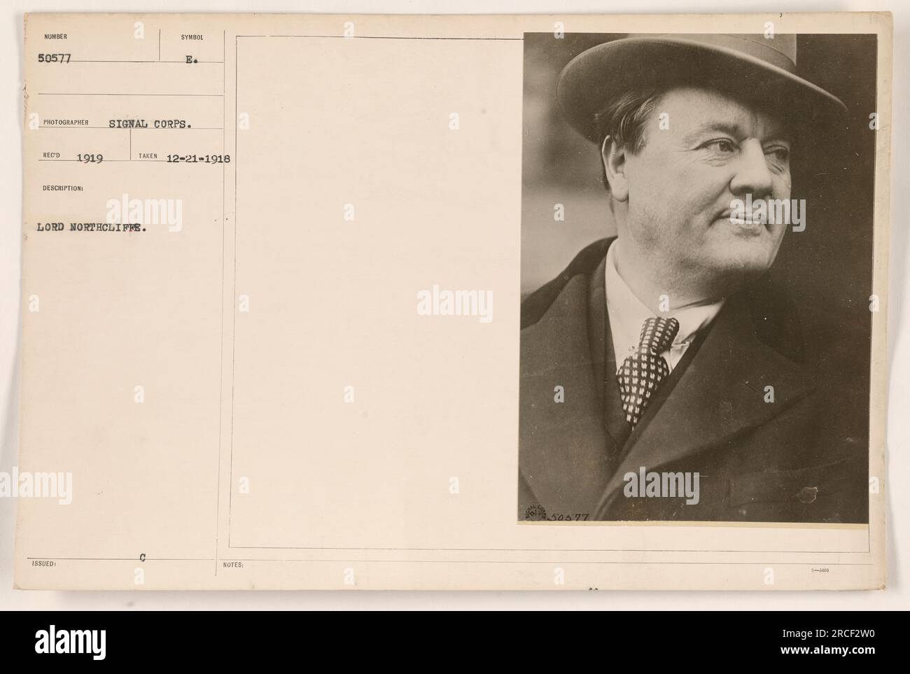 Image caption: Lord Northcliffe, symbol of British media, photographed ...