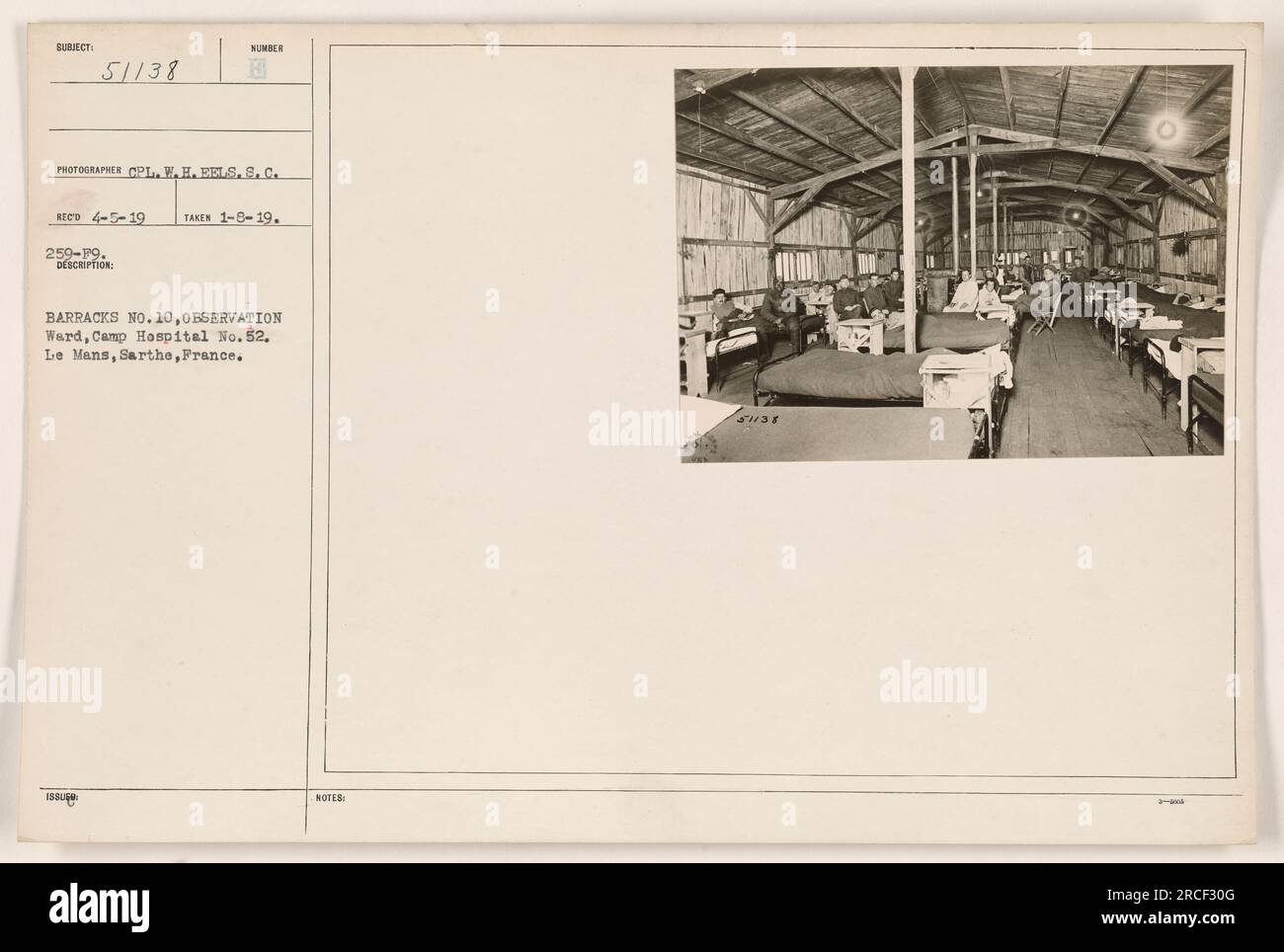 Barracks No. 10, Observation Ward, Camp Hospital No. 52, located in Le ...