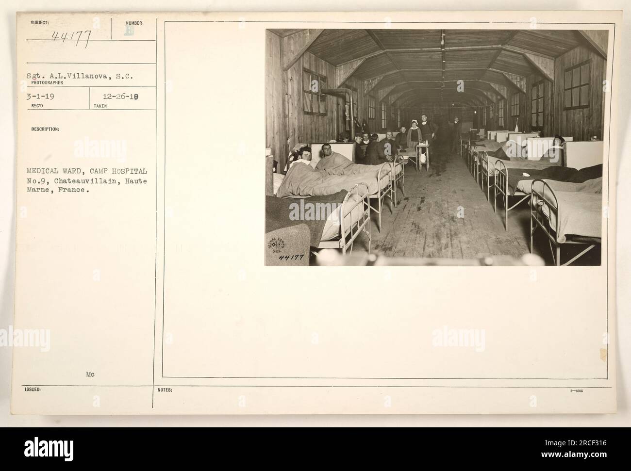 Sgt. A.L. Villanova, 8th C. photographed in the medical ward of Camp ...