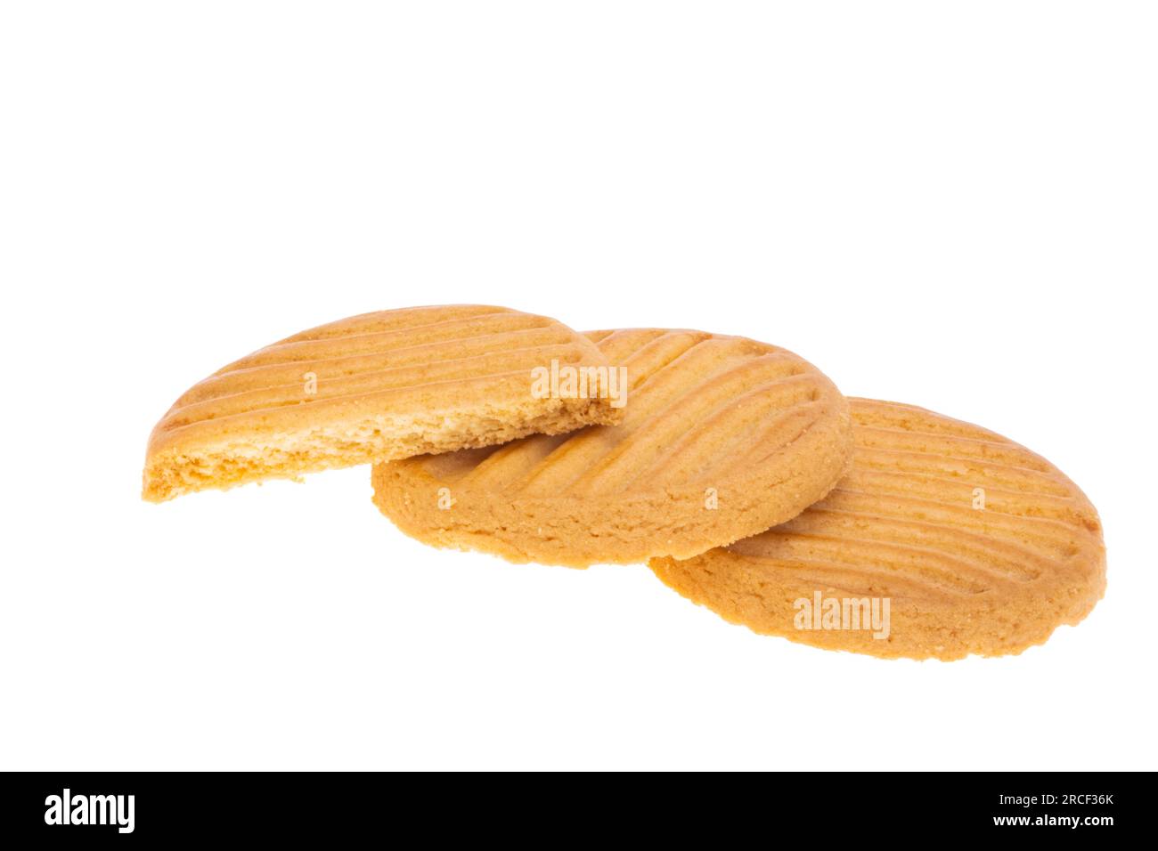 butter round cookie isolated on white background Stock Photo - Alamy