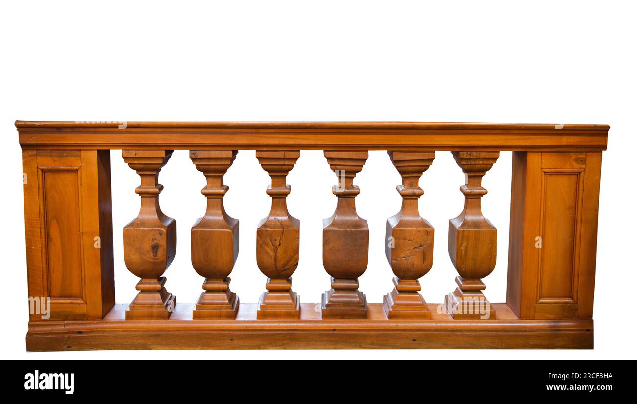 wooden railing isolated on white background Stock Photo - Alamy