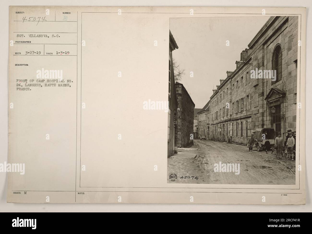 "Front of Camp Hospital No. 24 in Langres, Haute Marne, France. Photo ...