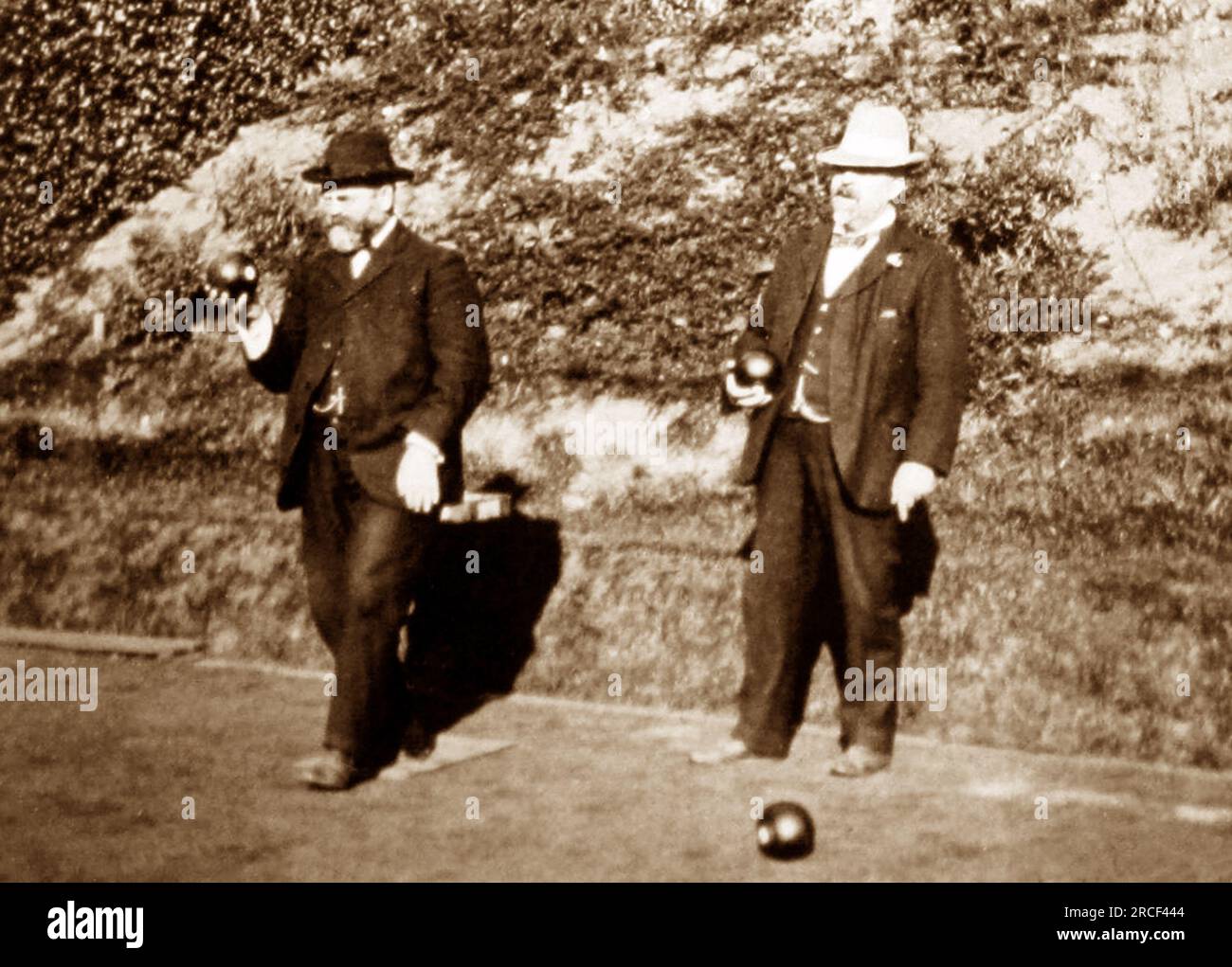Playing bowls, early 1900s Stock Photo - Alamy