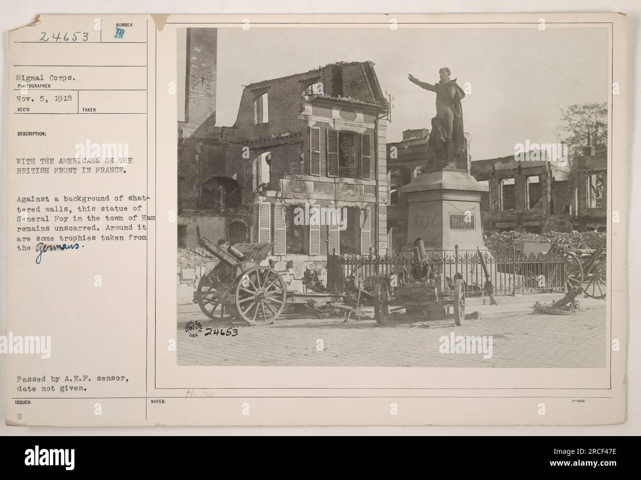 The photograph, titled "Foy Statue in Ham," was taken on November 5 ...