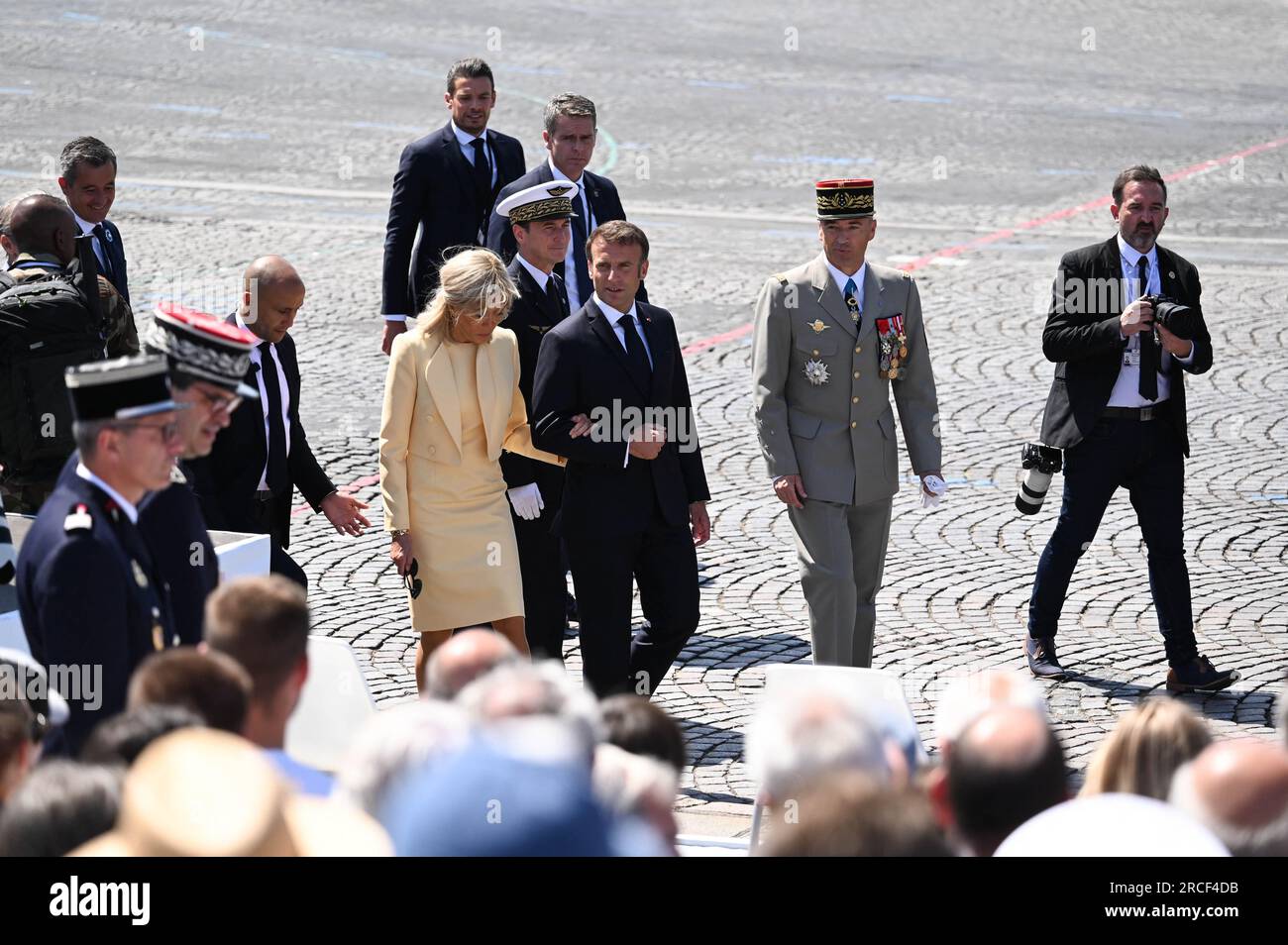 French President Emmanuel Macron, Brigitte Macron and French Chief of ...