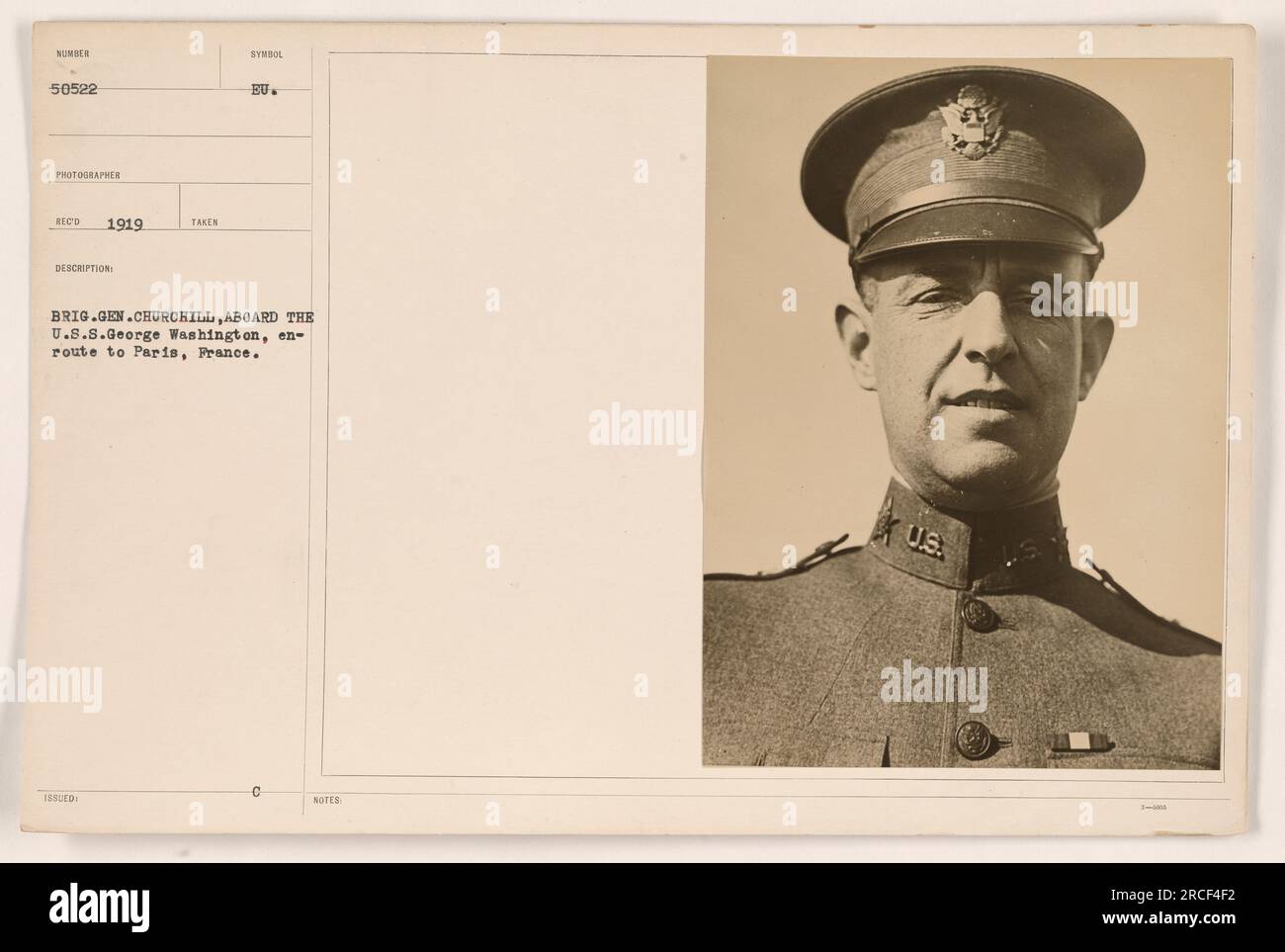 Brig. Gen. Churchill, aboard the U.S.S. George Washington, enroute to ...