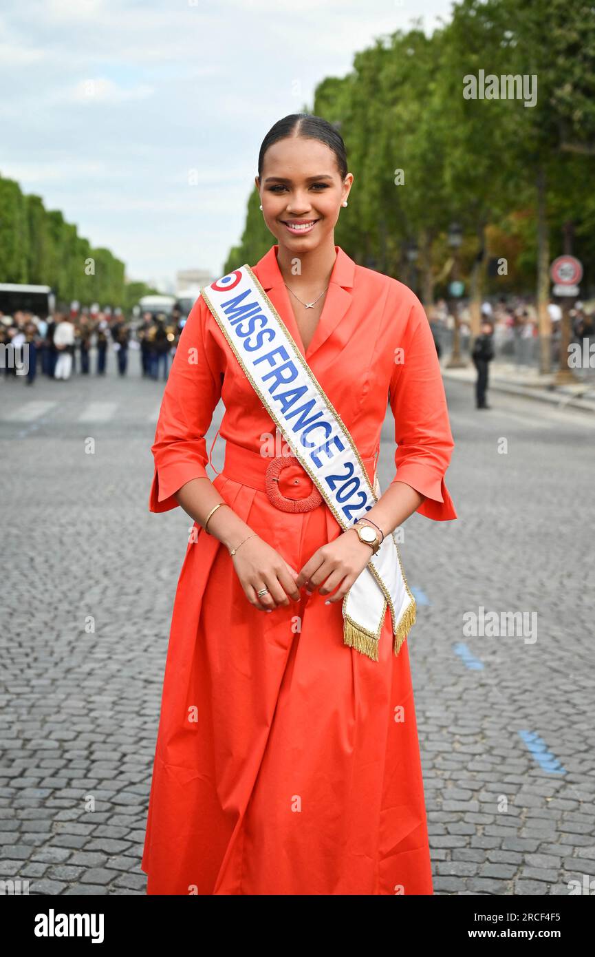 Indira Ampiot, Miss France 2023 during Bastille day in Paris on July 14 ...