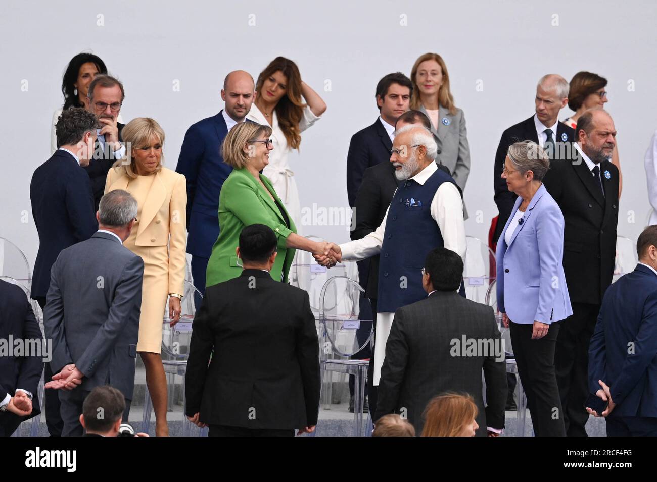 Brigitte Macron, Indian Prime Minister Narendra Modi with French Prime ...