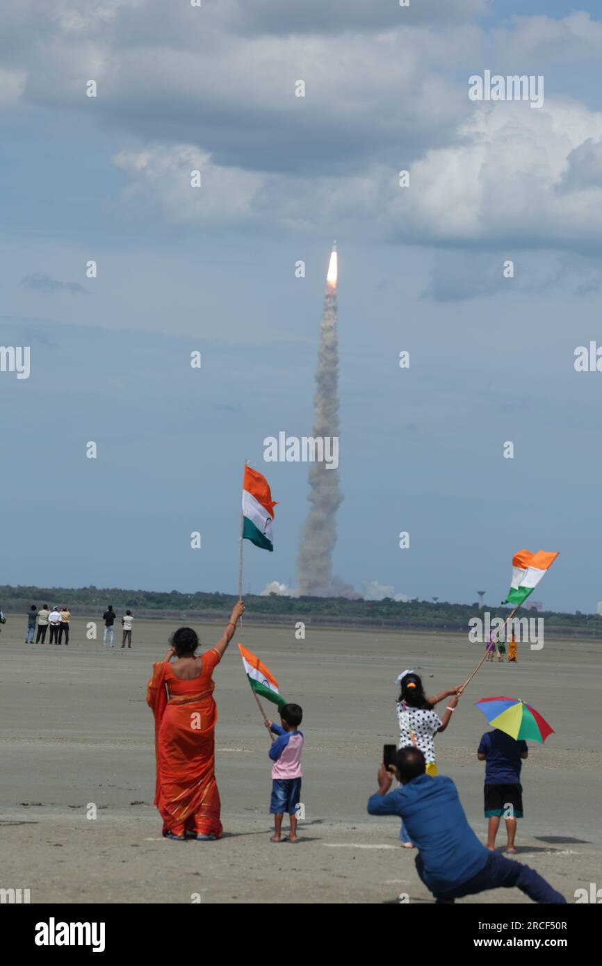 Sriharikota, India. 14th July, 2023. Chandran - 3, Indias 3rd Lunar ...
