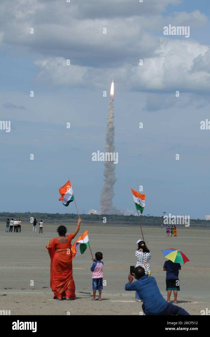 Sriharikota, India. 14th July, 2023. Chandran - 3, Indias 3rd Lunar ...