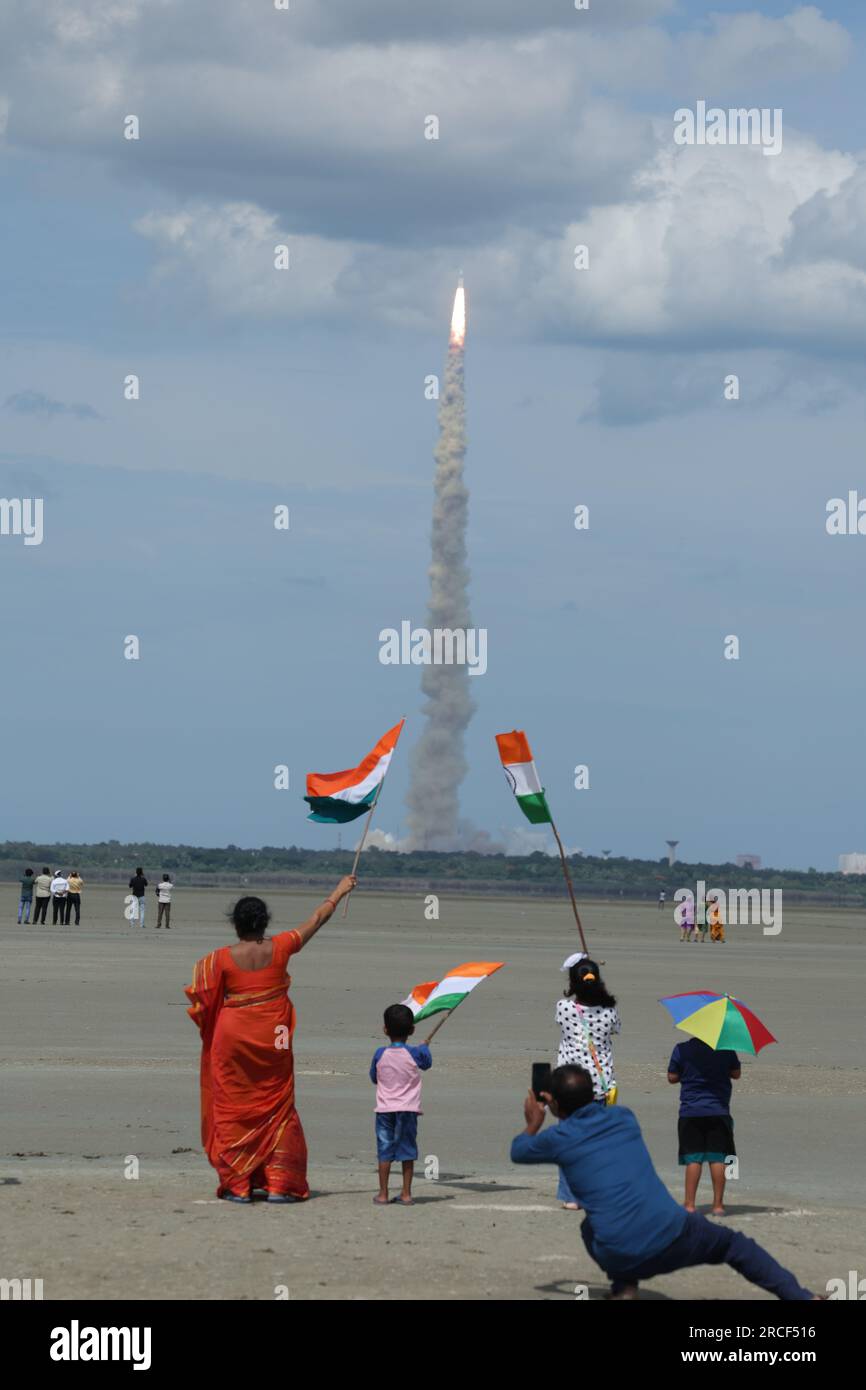 Sriharikota, India. 14th July, 2023. Chandran - 3, Indias 3rd Lunar ...