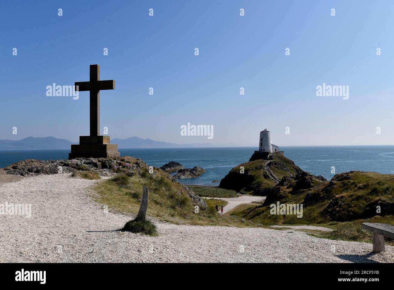 Twr Mawr the old lighthouse on the tidal island of Ynys Llanddwyn ...